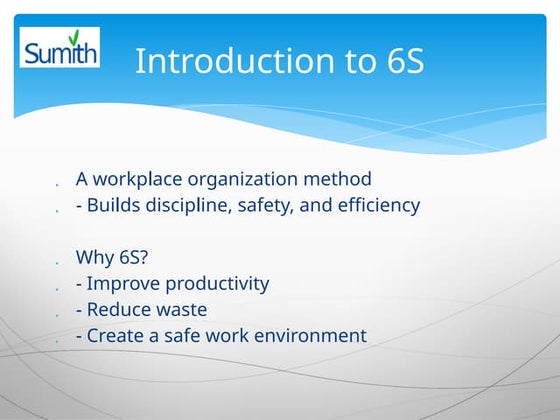 6S training presentation | PDF | Business | Business and Finance