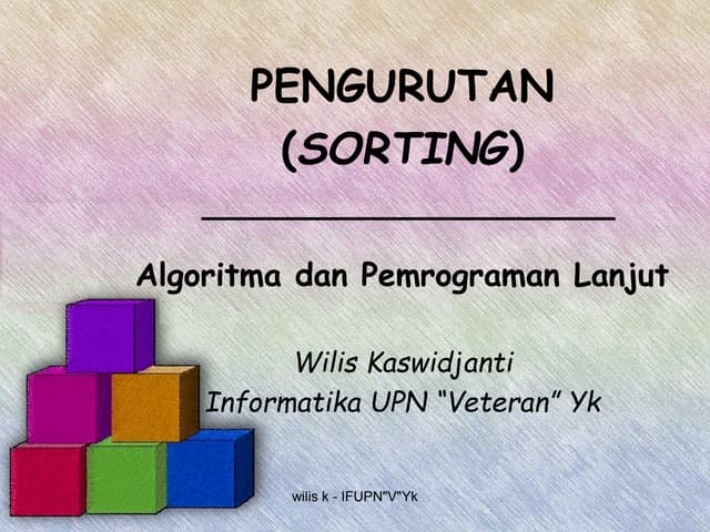 Algoritma Dan Pemrograman Cp 6 Sorting Ralat Ppt