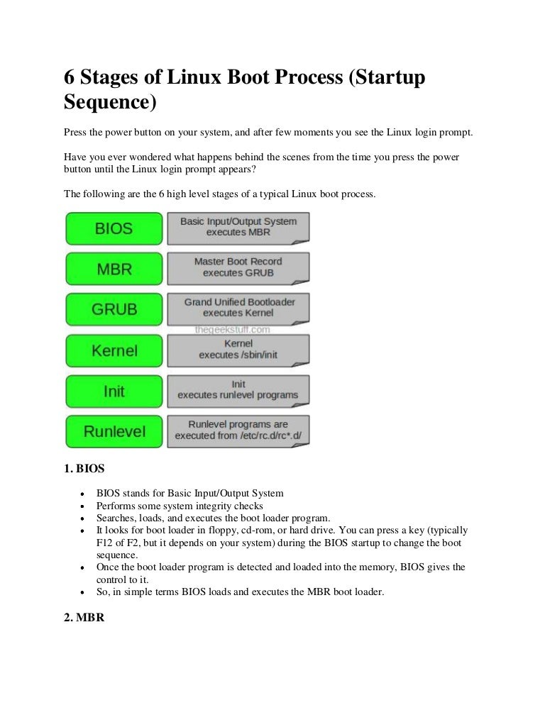 6 stages of linux boot process