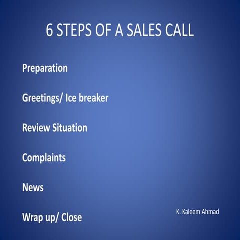 6 steps of a Sales Call | PPTX