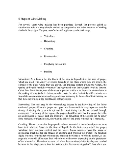 Wine production | PPTX | Alcoholic Beverages | Food & Drink