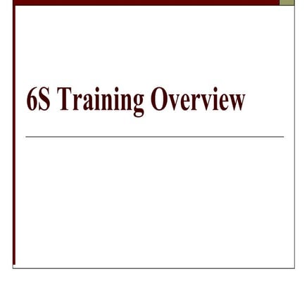 6S_Training_tools & techniques of each S | PDF