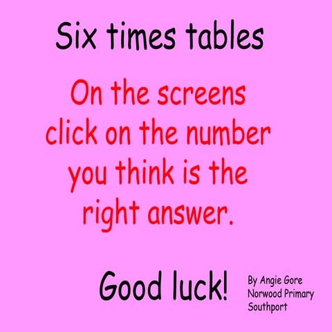 6 table interactive | PPT