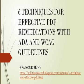 6 Techniques for Effective PDF Remediation with ADA and WCAG Guidelines ...