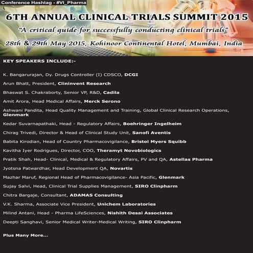 6th annual clinical trials summit 2015 | PDF