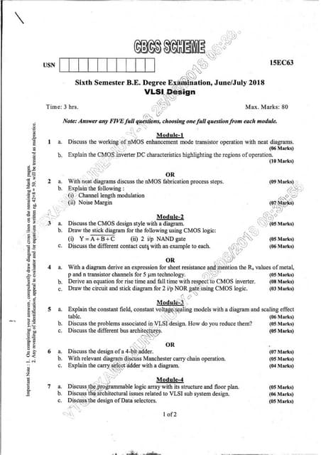 3rd semester EC VTU CBCS 2017 Scheme Model question papers | PDF