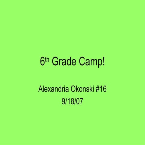 6th grade camp! | PPT