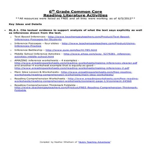 6th grade common core | PDF