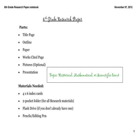 6th Grade Research Paper Introduction | PDF