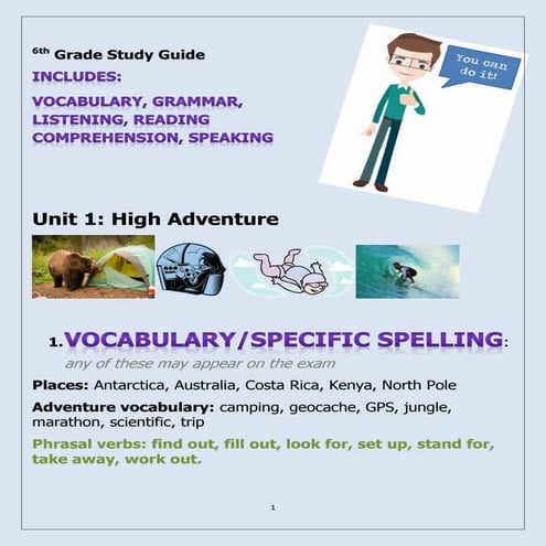6th grade study guide unit 1 | PDF