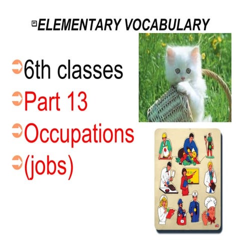 6th jobs - occupations | PPT