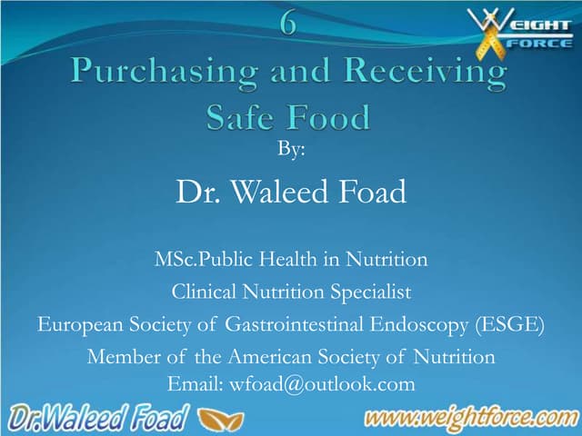 Purchasing, Receiving, and Storing Food | PPTX