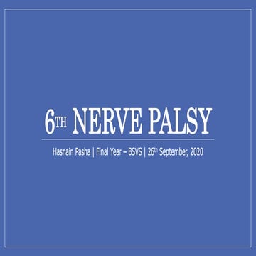 6th Nerve Palsy | PPTX