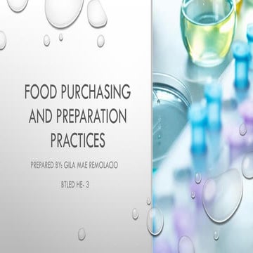 FOOD AND PURCHASING PREPARATION AND PRAC | PPTX