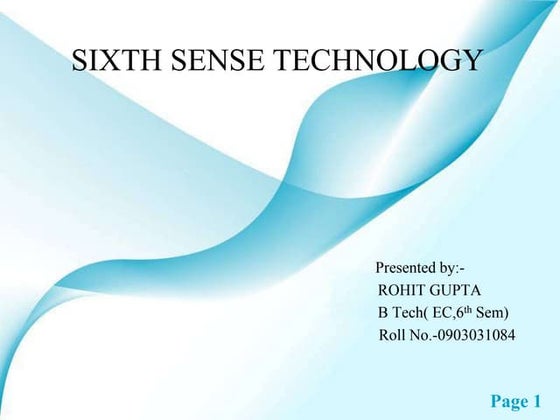Sixth Sense Technology | PPTX