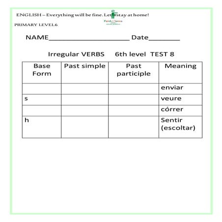 6th verbs test | PDF
