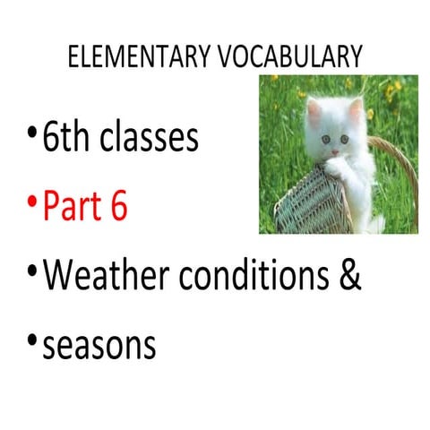 6th vocab weather & seasons | PPT
