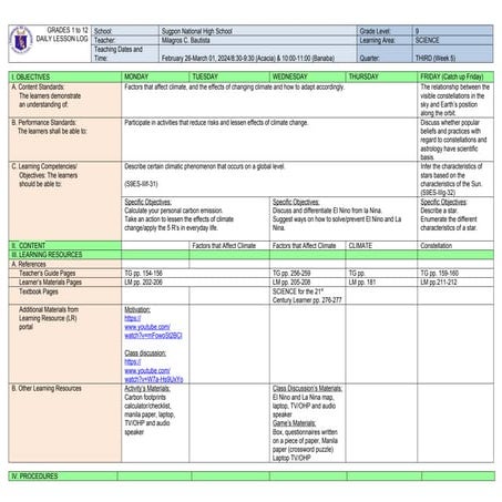 6TH WEEK.docx dll science grade 9 quarter 3 | DOCX