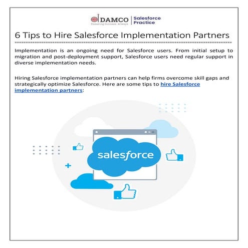 6 Tips to Hire Salesforce Implementation Partners | PDF