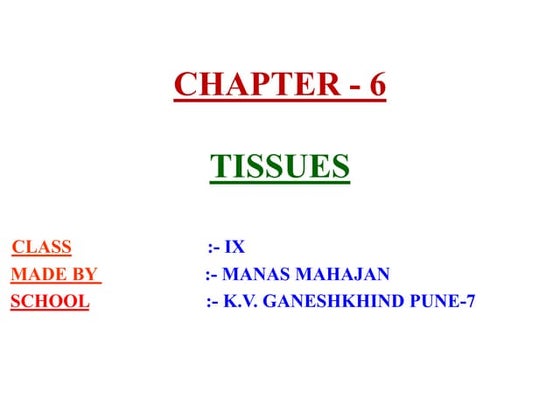 Class 9 tissue chapter 6 | PPT