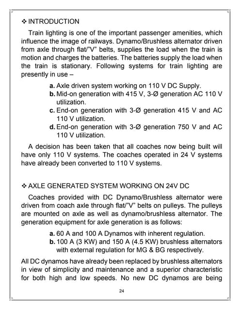 Train Lighting System Seminor Presentation | PPT