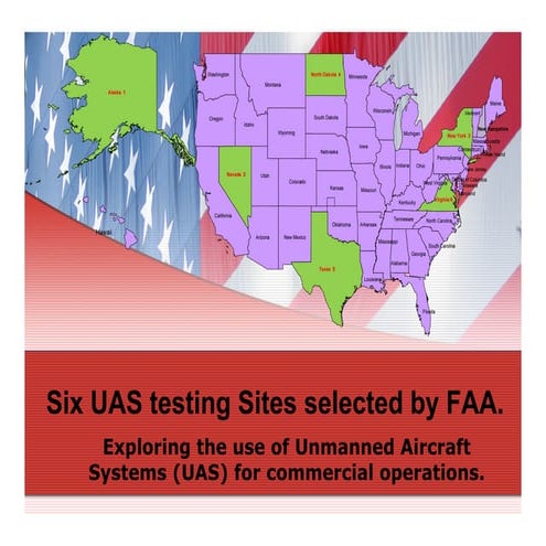 Drones in U.S. Airspace - 6 uas (drone research) sites in USA. | PPT