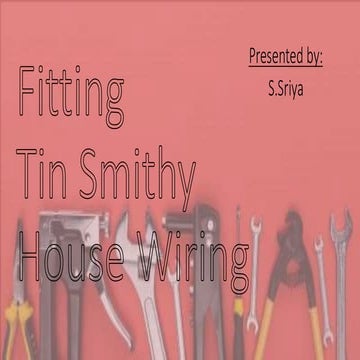 Fitting , Tin Smithy and House wiring EWS | PDF