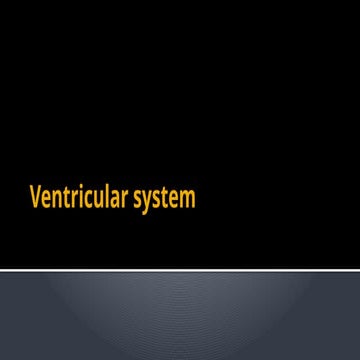 Radiological anatomy & Techniques of the Ventricular system | PPT