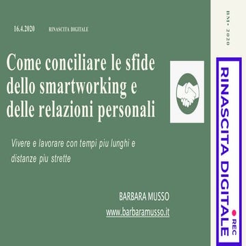 Barbara Musso - Come conciliare le sfide dello smartworking e delle ...