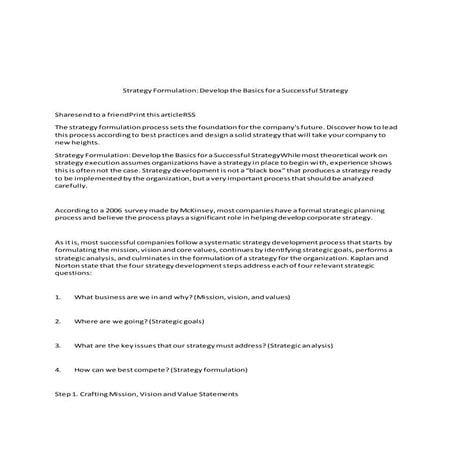 Strategy formulation | DOCX