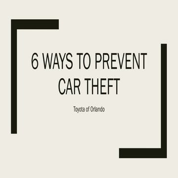 6 ways to prevent car theft | PDF