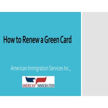 6 ways to renew a green card | PPTX