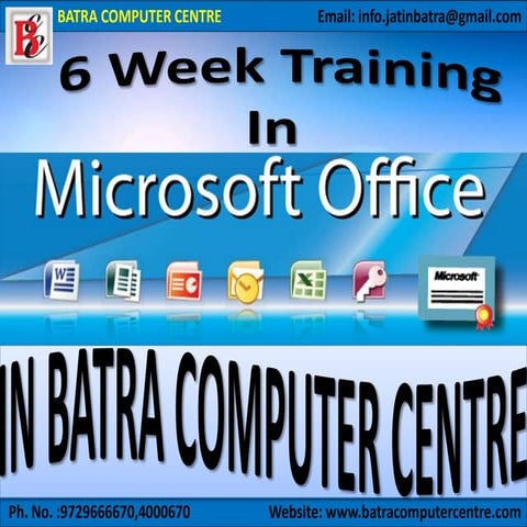 6 Week MS-office Training in Ambala ! Batra Computer Centre | PPT