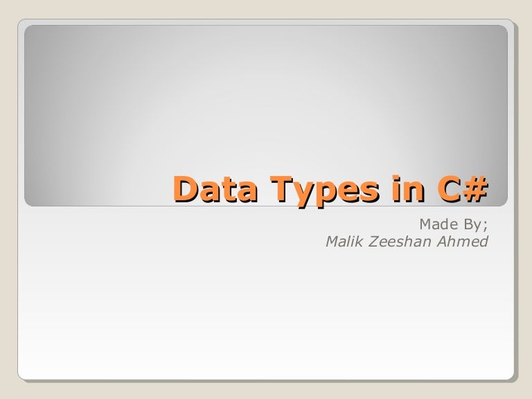 7.data types in c#