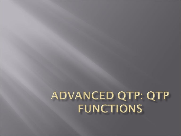 Qtp Functions