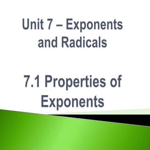 7.1 properties of exponents | PPT