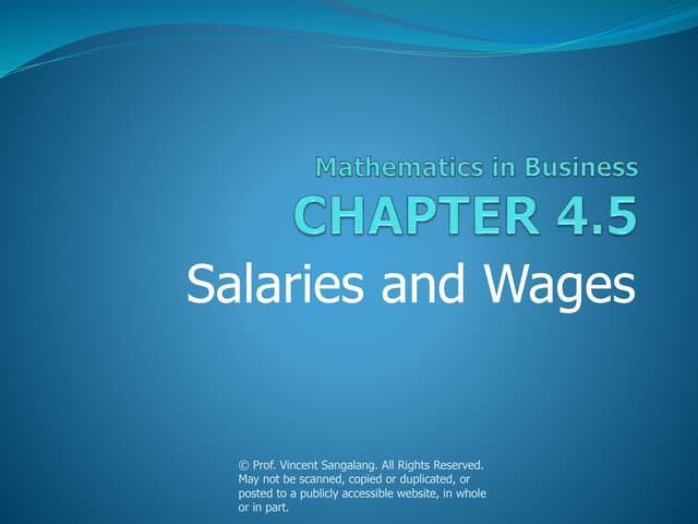 Business mathematics for grade 11 abm salaries and wages | PPTX
