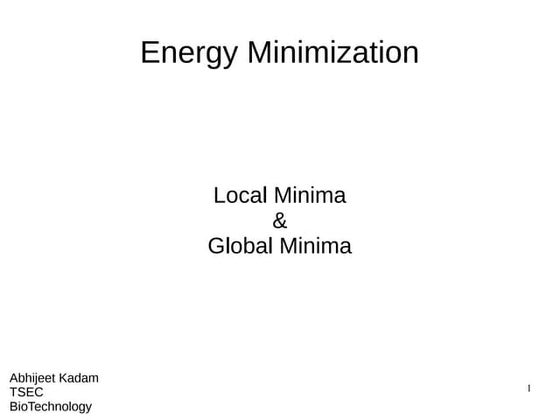 Energy minimization methods - Molecular Modeling | PPTX | Chemistry | Science