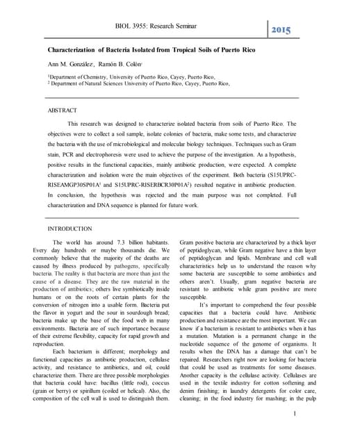 Identifying Unknown Bacteria Lab | DOCX | Chemistry | Science