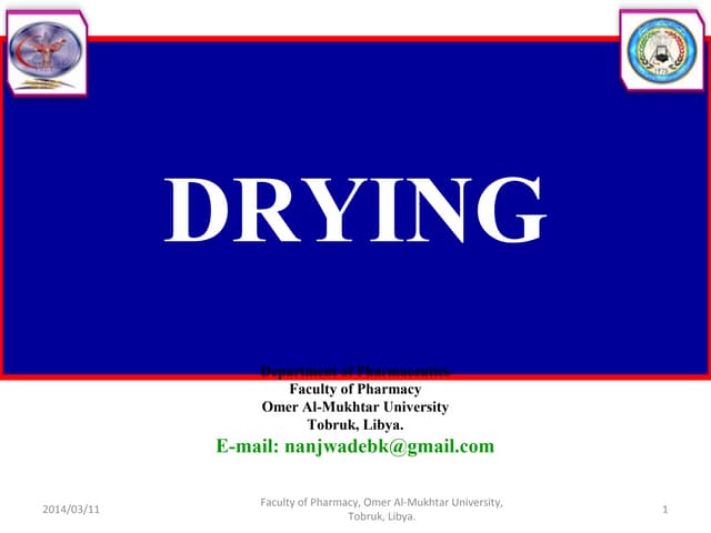 Pharmaceutical Drying Process | PPTX
