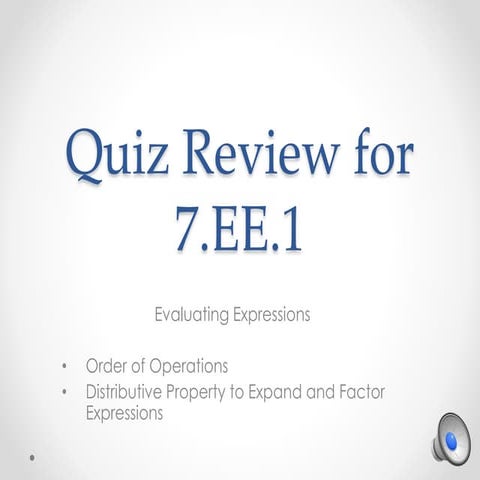 7.ee.1 unit 2 quiz 1 review | PPT