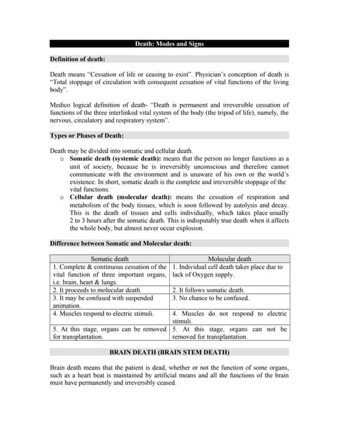 Thanatology / Forensic Medicine | PPTX