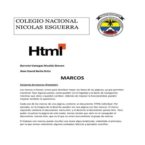 Frames o marcos en páginas html | PPTX