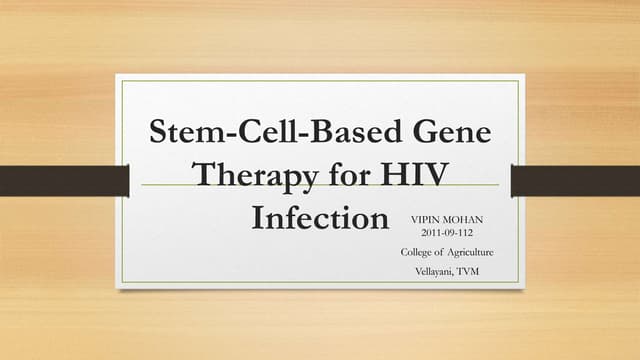 AGCT - cell gene therapy for HIV cure | PDF