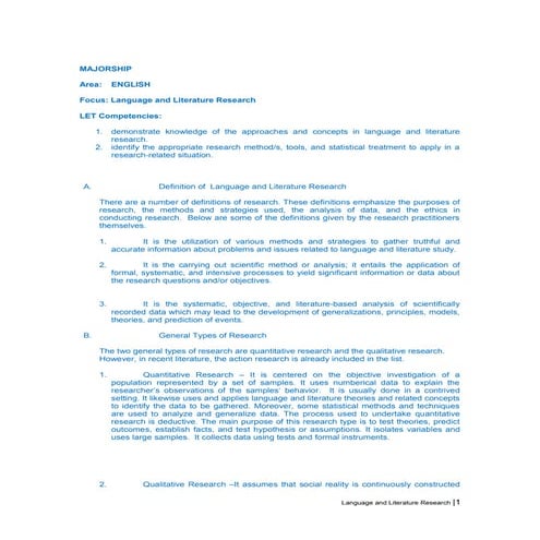 Language and Literature Research (7 of 16) | DOC | Education