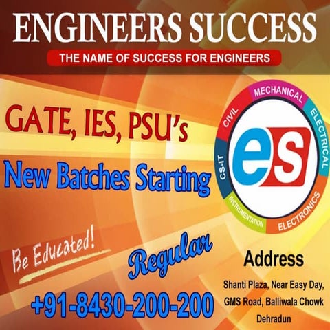 mechanical gate coaching in delhi engineers success | PDF