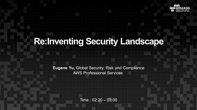 선도 금융사들의 Aws Security 활용 방안 소개 Eugene Yu Aws Finance Seminar