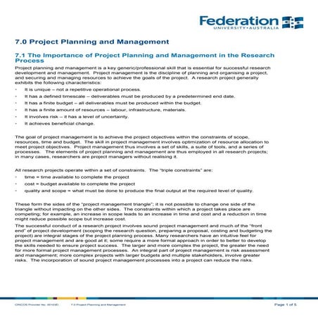 7.0 project,-planning-and-management | PDF