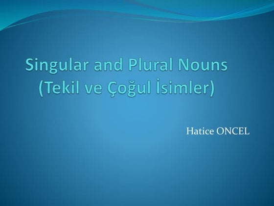 Plural Of Nouns | PPT