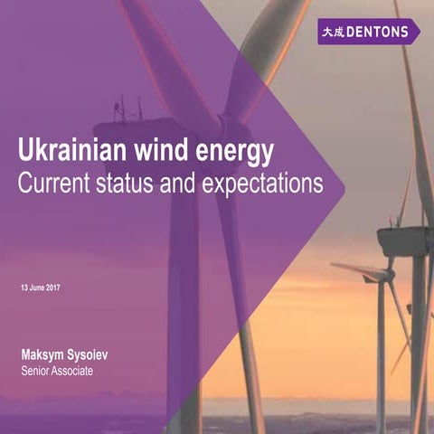 Ukrainian wind energy. Current status and expectations | PDF